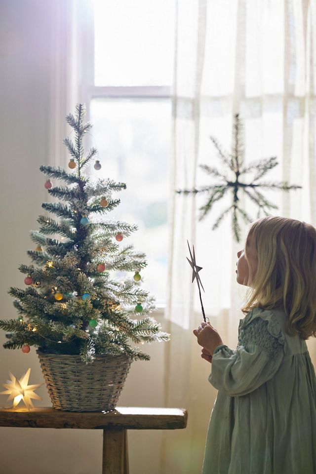 Faux Potted Flocked Fir Tree, 2.5’ | AnthroHome