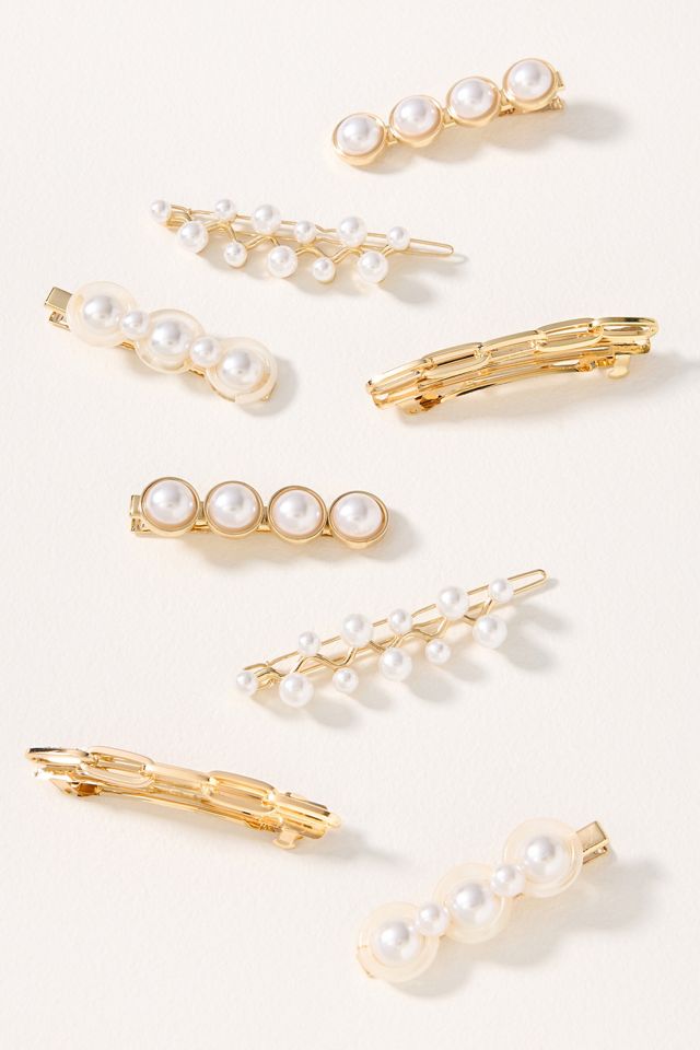 Bubble Pearl Hair Clips, Set of 8 | Anthropologie