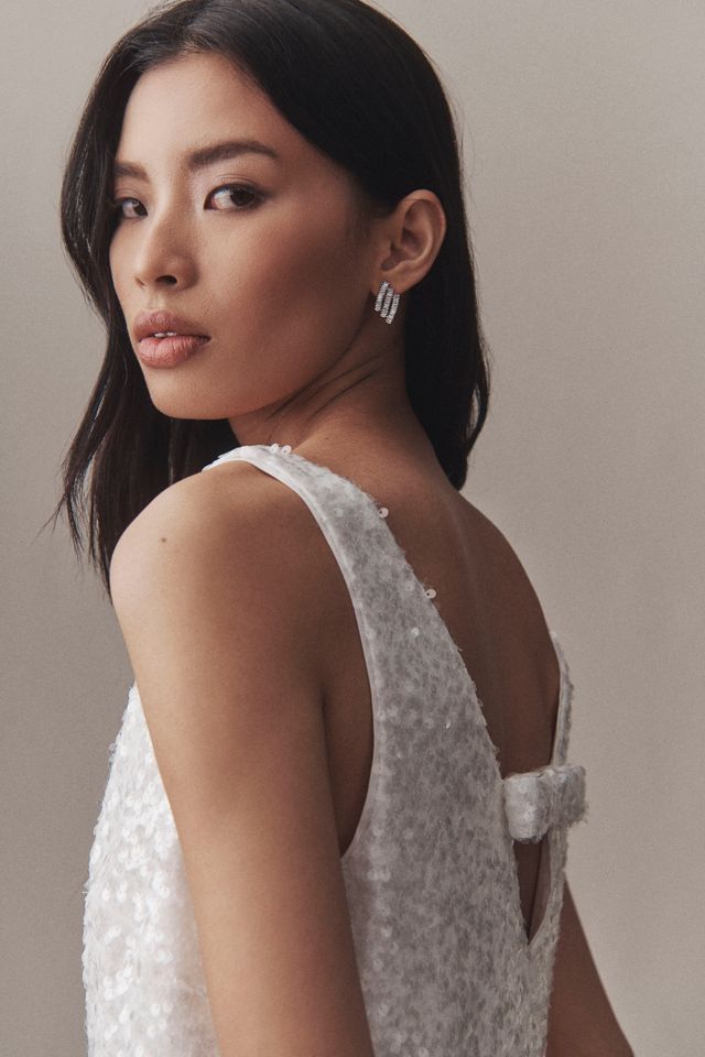 Sachin & Babi Addy Sleeveless Sequin Bow-Back Shift Mini Dress ...