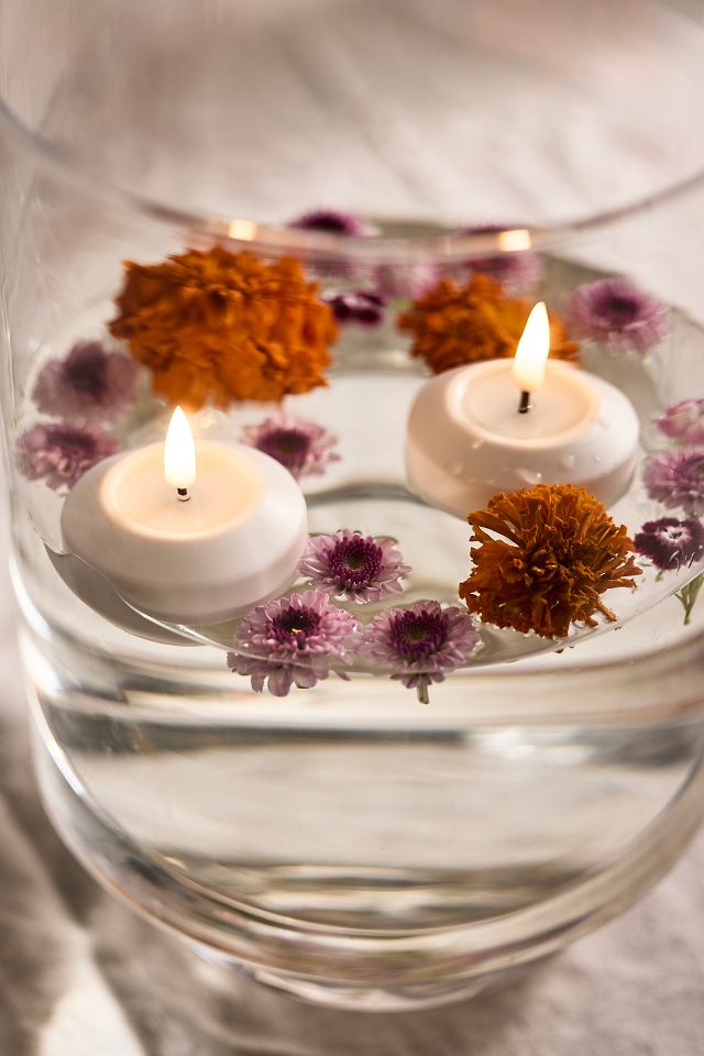 Flameless Wax Floating Tea Lights, Set of 2 | AnthroLiving
