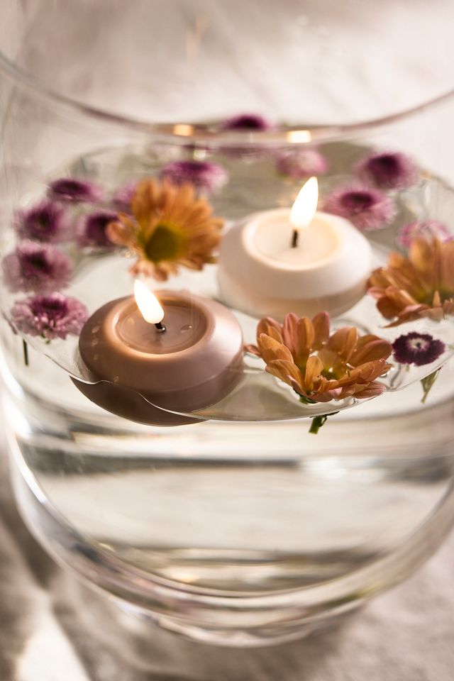 Flameless Wax Floating Tea Lights, Set of 2 | Terrain