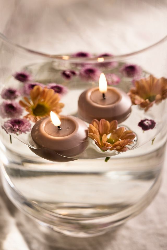 Flameless Wax Floating Tea Lights, Set of 2 | Terrain