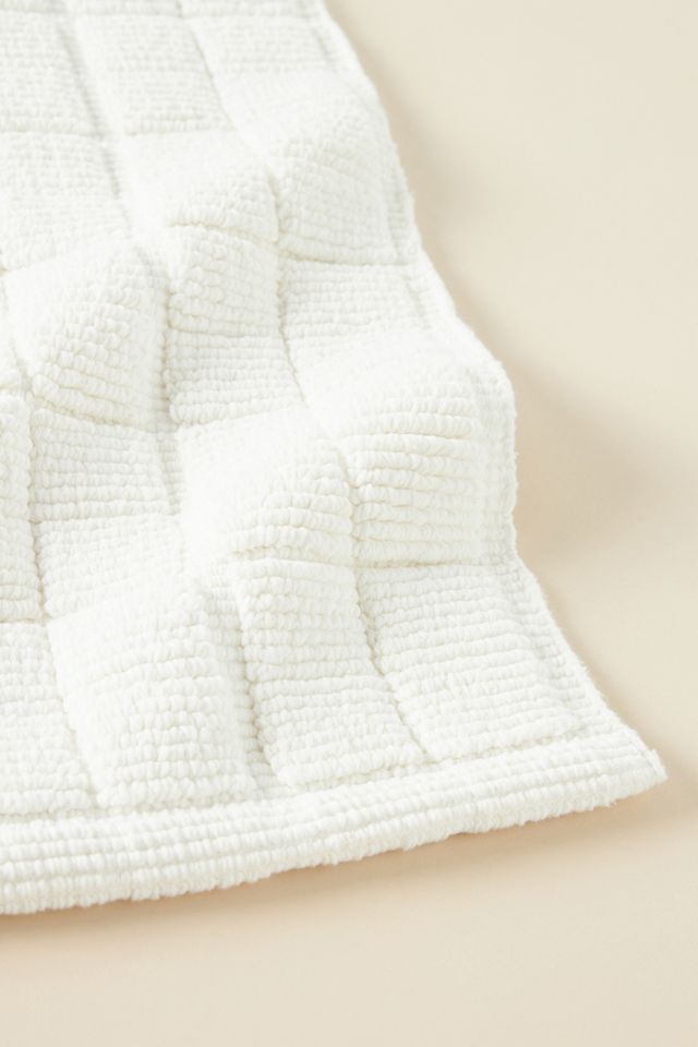 Marie Cotton Grid Bath Mat | Anthropologie