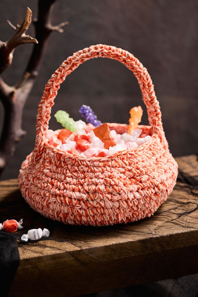 Woven Cotton Halloween Basket | Anthropologie