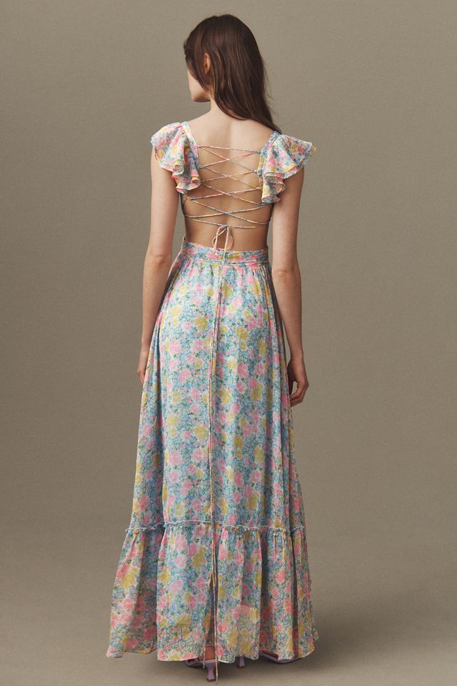 ASTR The Label Primrose Floral Strappy-Back Maxi Dress | Anthropologie