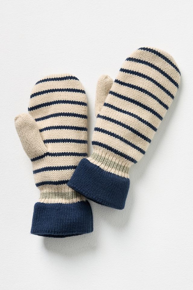 Becksondergaard Striped Emerald Mittens | Anthropologie