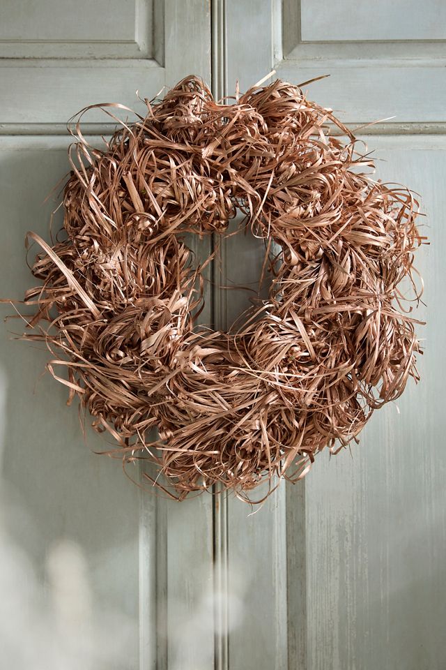 Dried Metallic Tiririca Wreath | AnthroHome