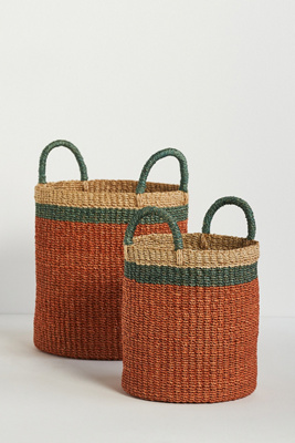 Cylinder Basket, Set of 2 | AnthroLiving
