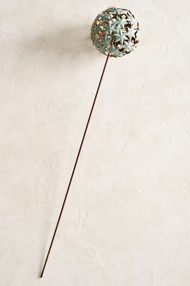 Aged Iron Star Globe Stake | AnthroLiving