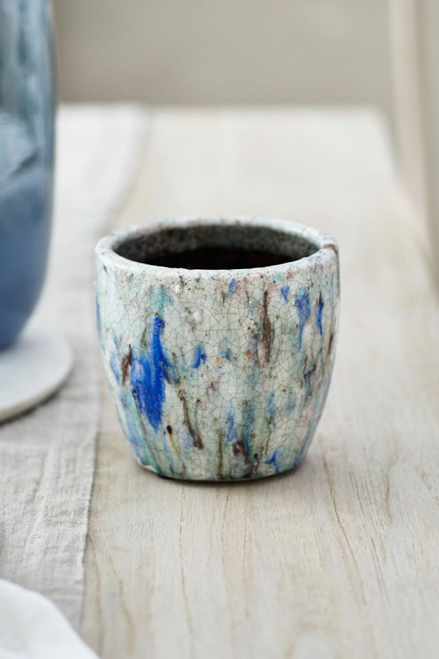 Crackle Taper Ceramic Pot | Anthropologie