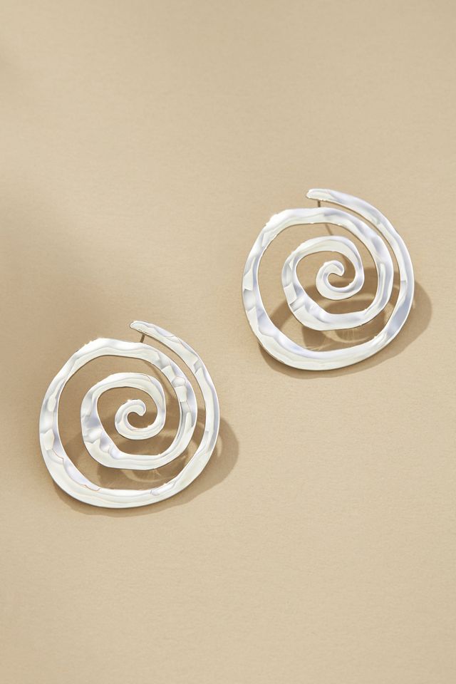 Hammered Spiral Post Earrings | Anthropologie