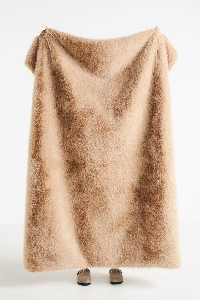 Chloe Tipped Faux-Fur Throw Blanket | Anthropologie
