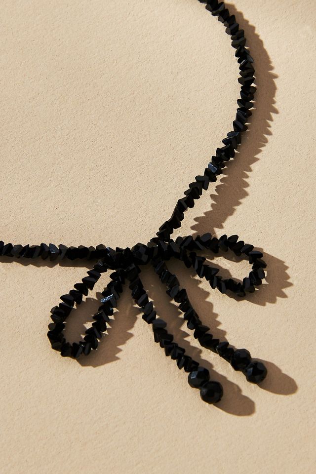 Beaded Bow Necklace | Anthropologie