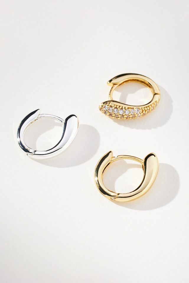 Mini Huggie Hoop Earrings, Set of 3 | Anthropologie