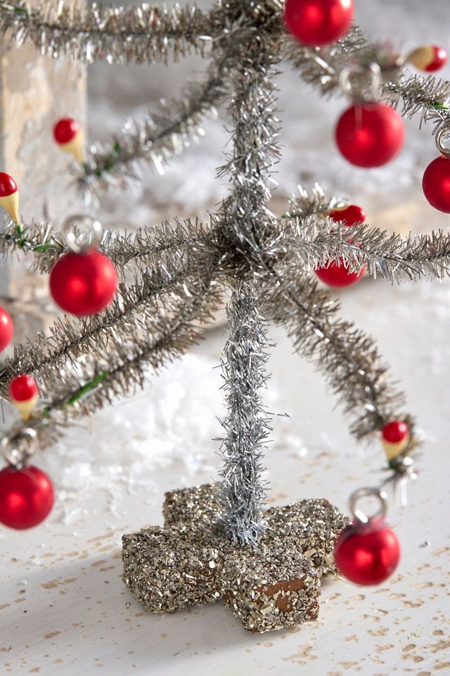 Silver Tinsel Trees, Set of 3 | Anthropologie