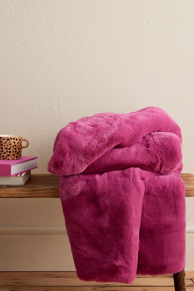 The Sophie Faux-Fur Throw Blanket | Anthropologie