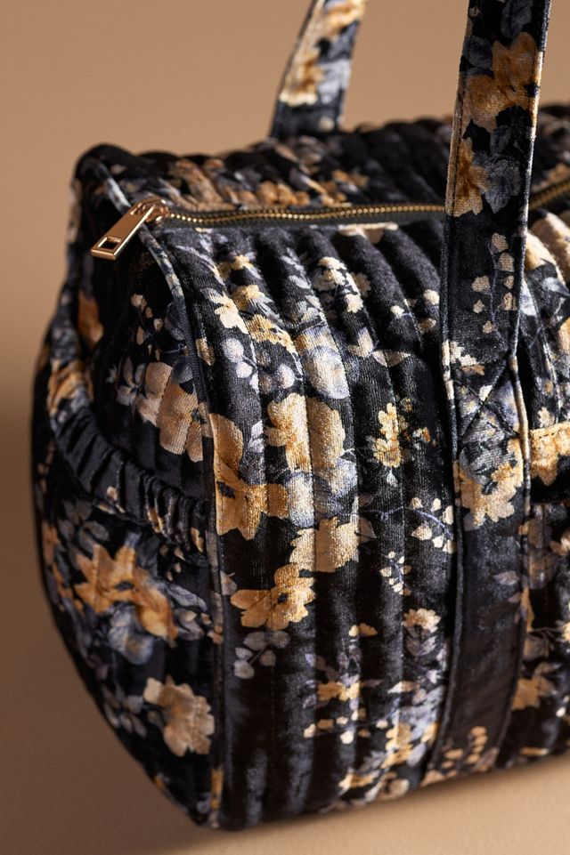 Quilted Velvet Weekender | Anthropologie