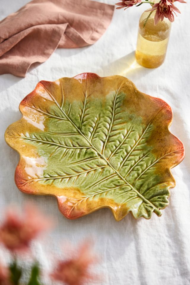 Fallen Leaf Ceramic Serving Platter | Terrain