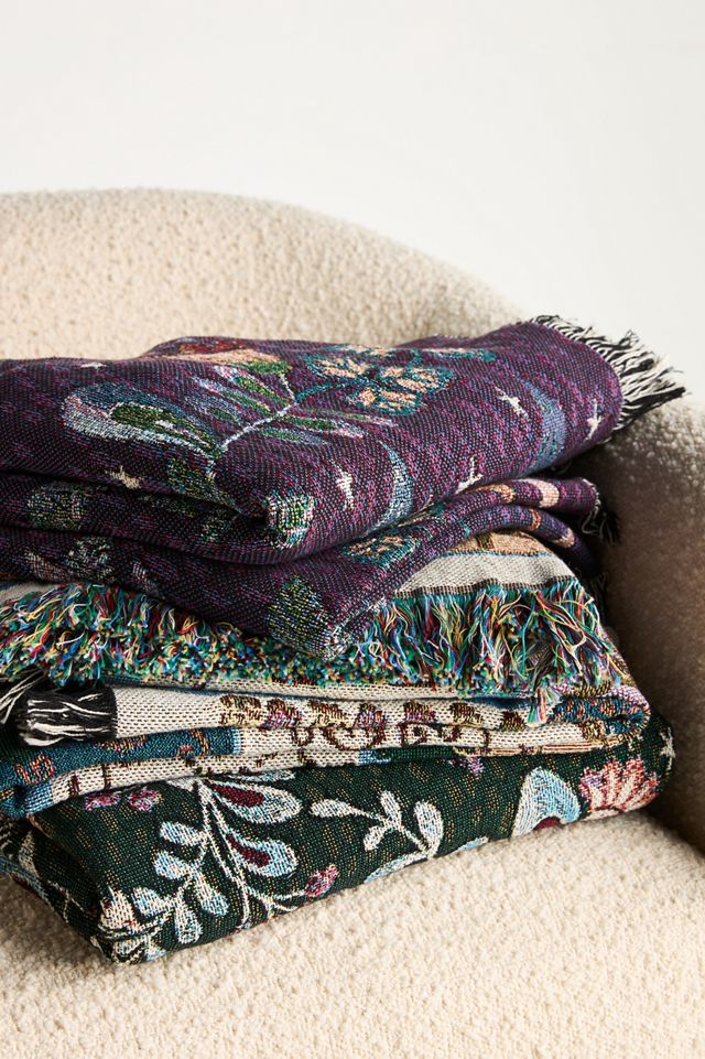 Willa Cotton Woven Throw Blanket | Anthropologie