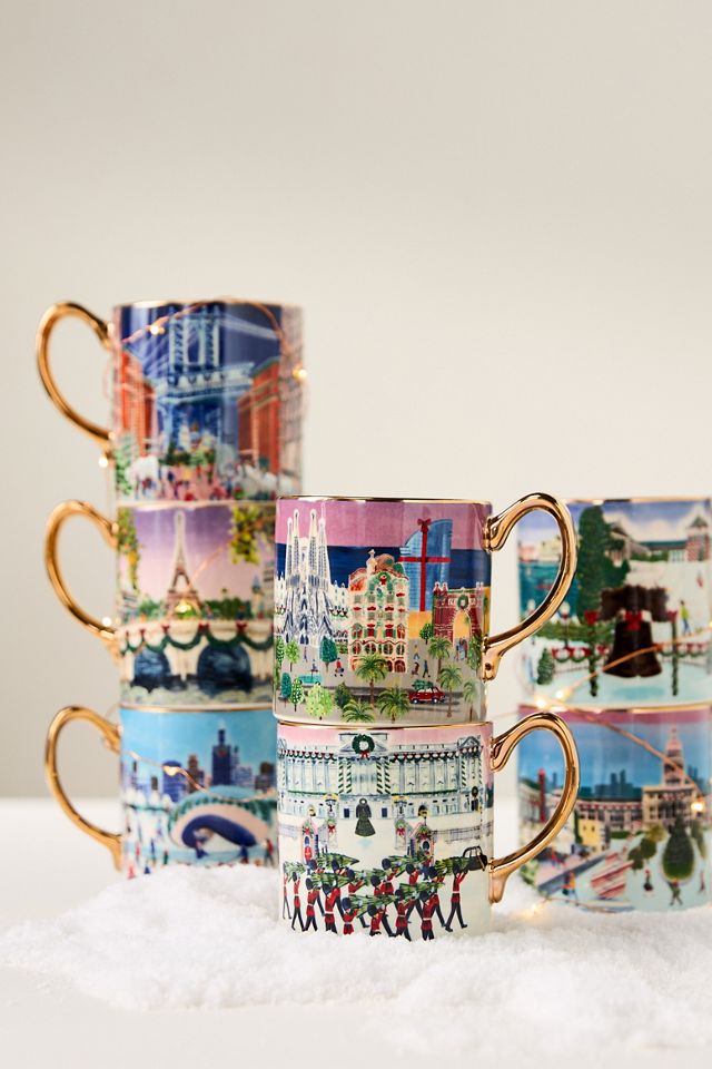 Holiday in the City Stoneware Mug | Anthropologie