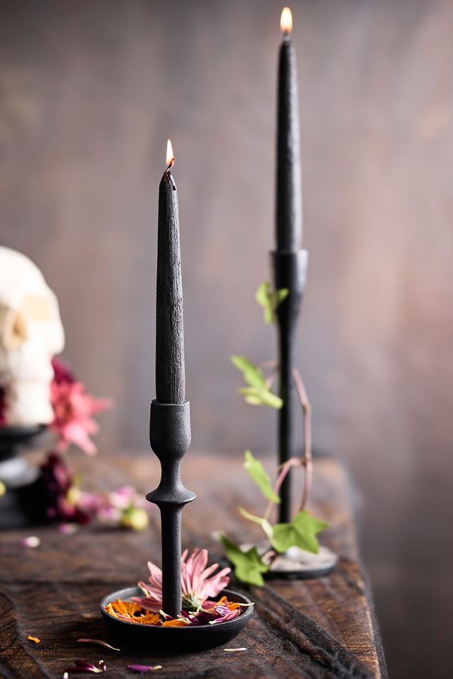Textured Black Taper Candles, Set of 2 | Terrain