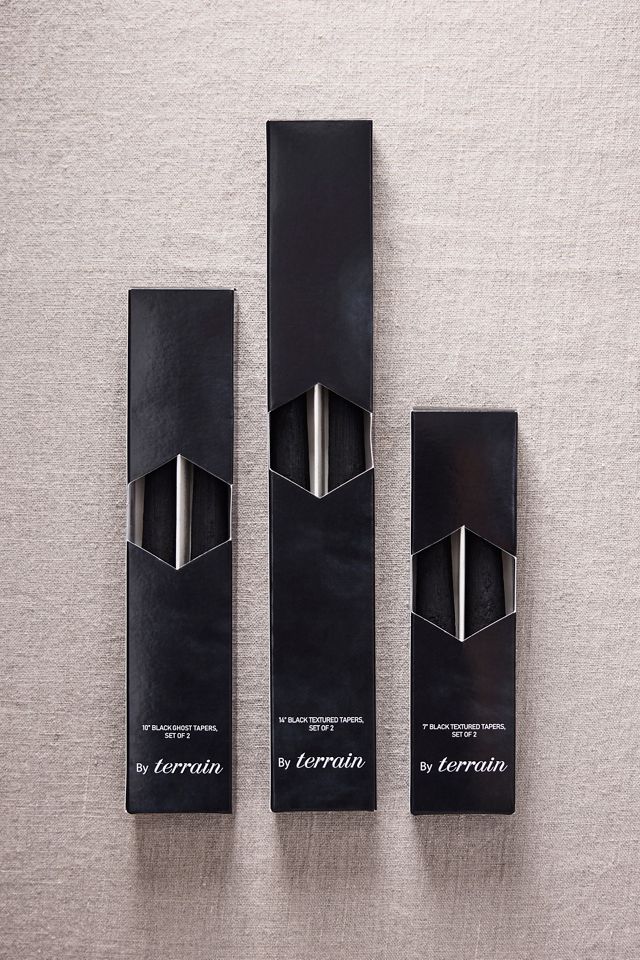 Textured Black Taper Candles, Set of 2 | Terrain