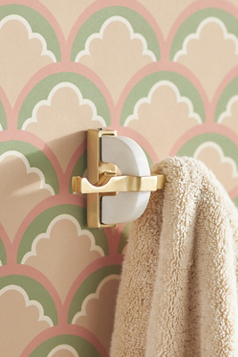 Malou Marble Bath Hook | AnthroLiving