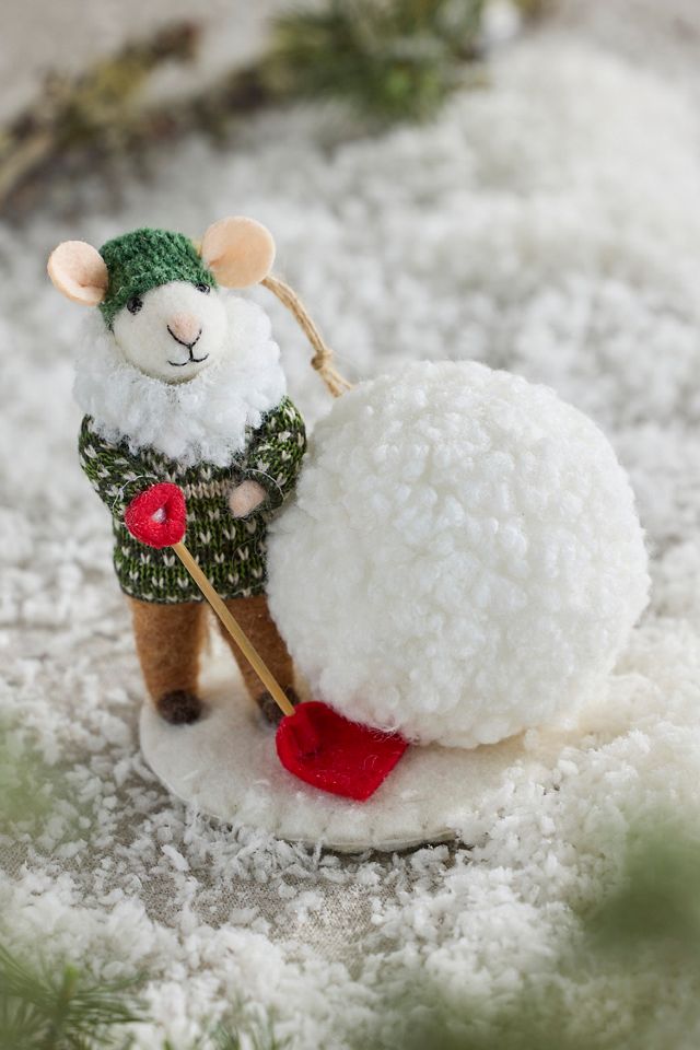 Snowball Mouse Felt Critter | Anthropologie