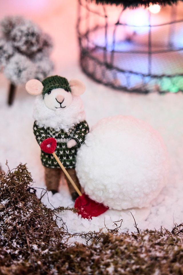Snowball Mouse Felt Critter | Anthropologie