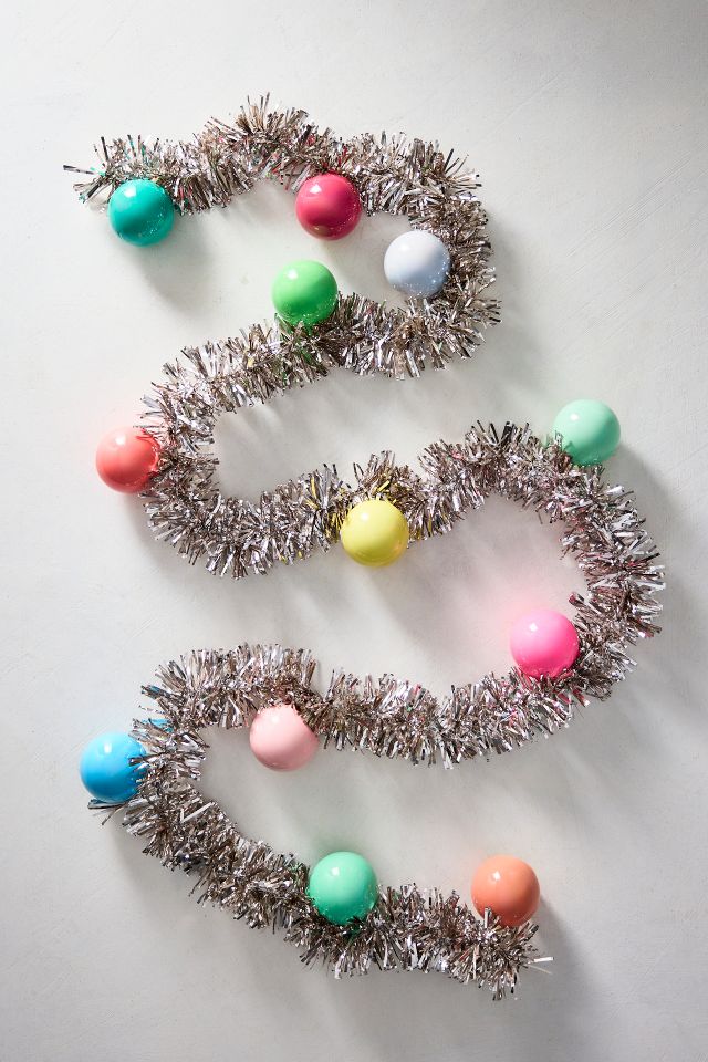 Enamel Bauble + Tinsel Garland | AnthroLiving