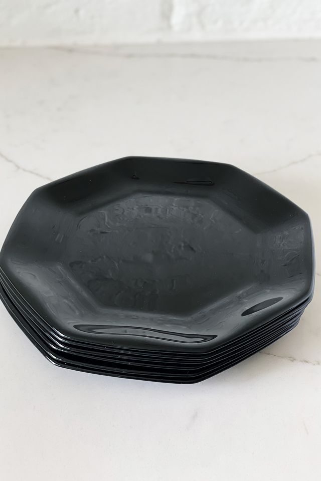 Old Flame Candle Co. Vintage Black Octagonal Dinner Plates | AnthroLiving