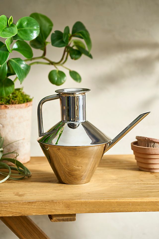 Angular Stainless Steel Watering Can | AnthroHome Angular Stainless Steel Watering Can | AnthroHome