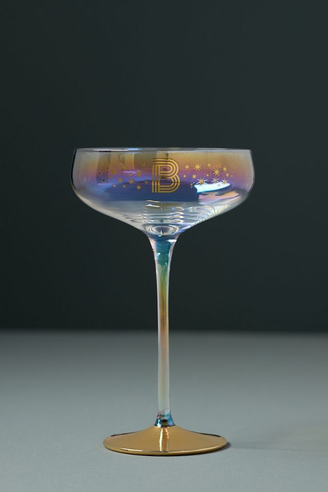 Camille Monogram Coupe Glass | Anthropologie
