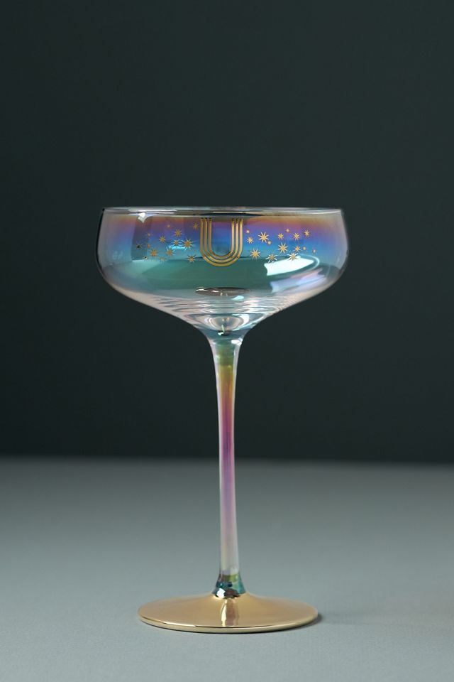 Camille Monogram Coupe Glass | Anthropologie