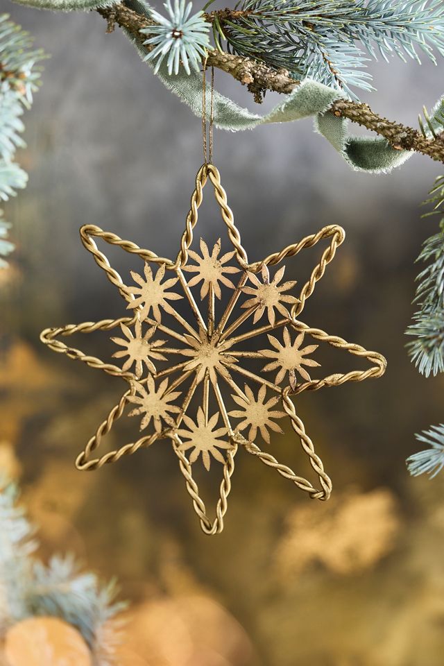 Golden Star Wire Ornament | AnthroLiving