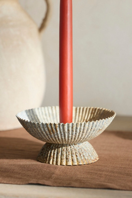 Iron Ruffle Taper Holder, Large | AnthroHome