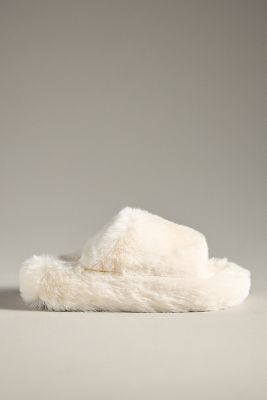 Maeve Fuzzy Platform Slippers | Anthropologie UK