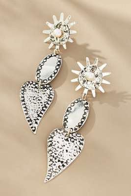 Icon Sun Heart Pearl Drop Earrings | Anthropologie