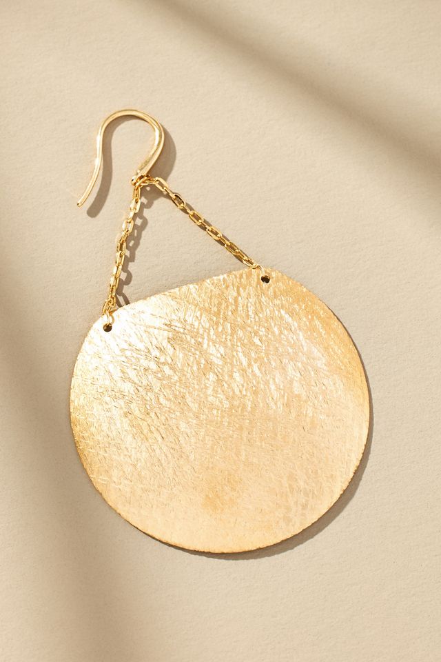 Hammered Disc Drop Earrings | Anthropologie UK