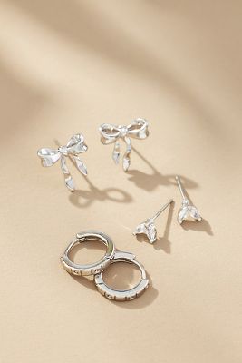 Bow Post Earrings, Set of 3 | Anthropologie