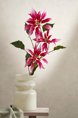 Faux Fuchsia Poinsettia Spray | Terrain
