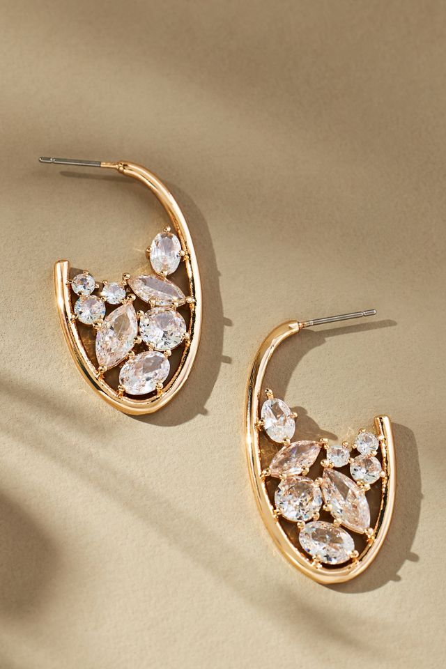 Anthropologie gold hoop earrings store