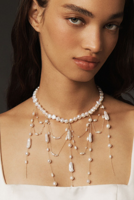 Waterfall Pearl Choker Necklace | Anthropologie
