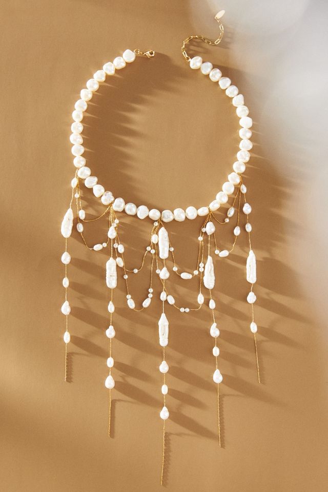 Waterfall Pearl Choker Necklace | Anthropologie