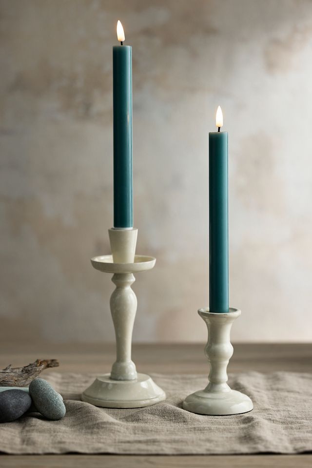 Flameless Wax Taper Candles, Set of 2 | Terrain