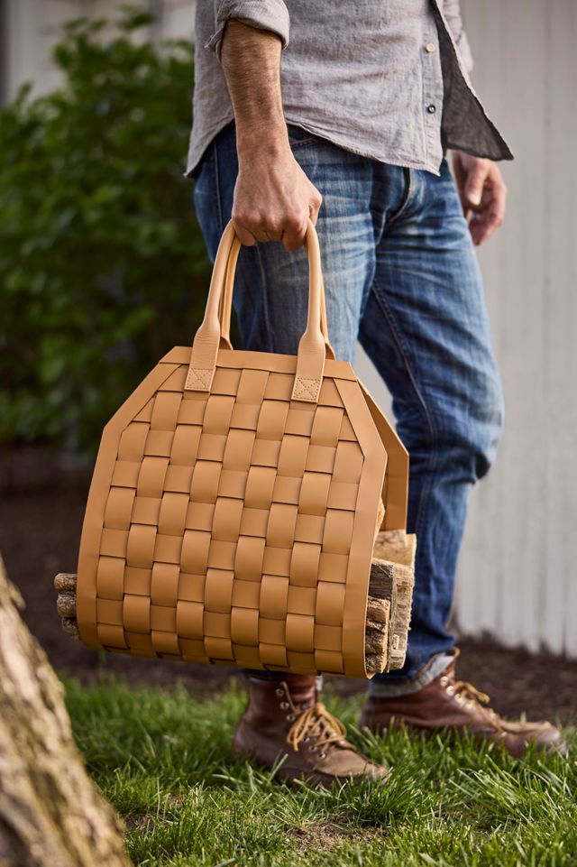 Woven Leather Log Carrier | Terrain