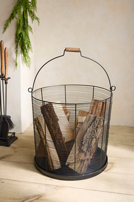 Iron Wire Log Basket | Terrain