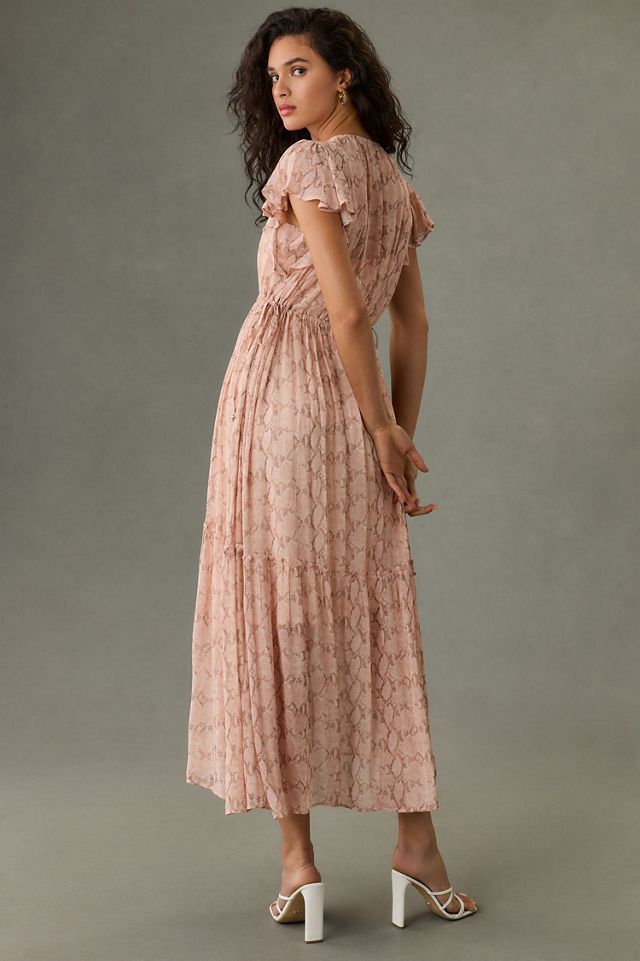 V-Neck Flutter-Sleeve Dress | Anthropologie