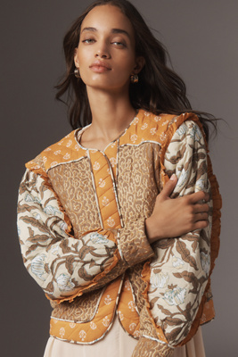 Llani Quilted Printed Jacket | Anthropologie