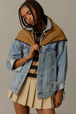 Maeve Preppy Puffer Triangle Scarf | Anthropologie